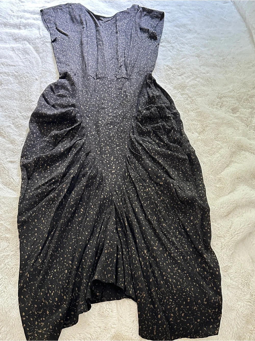 Milanzo | Dresses | Vintage Hourglass Shaped Black With Gold Speckled ...